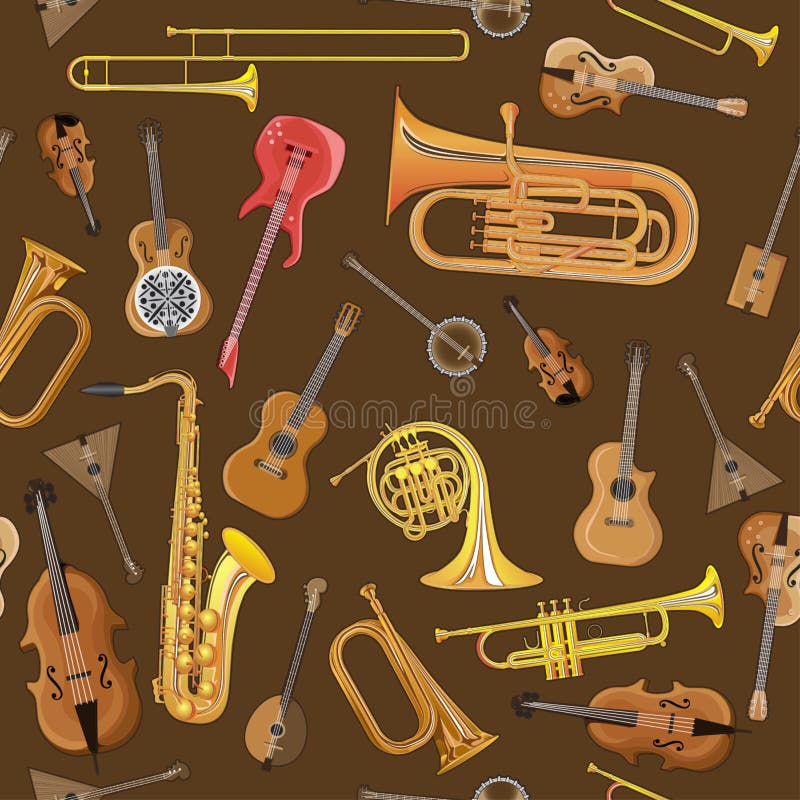 Pattern from the Illustrations of Musical Instruments Stock ...
