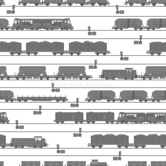 Pattern from Illustrations on a Railroad Theme Stock Illustration ...