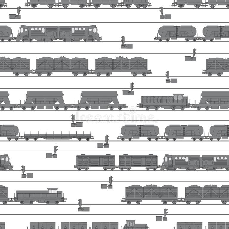 Pattern from Illustrations on a Railroad Theme Stock Illustration ...