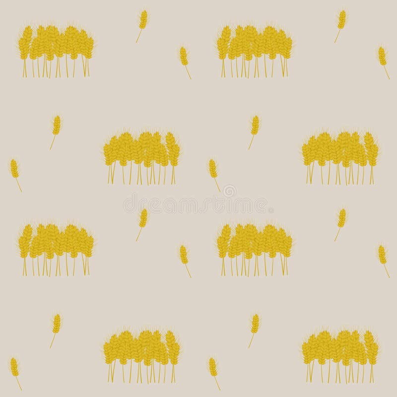 Pattern with the Image of Yellow Ears Stock Vector - Illustration of ...