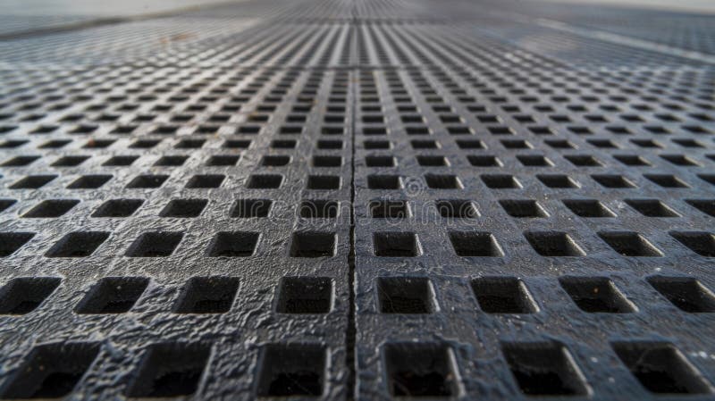 The Pattern of an Industrial Walkway Grating Featuring a Uniform Grid ...