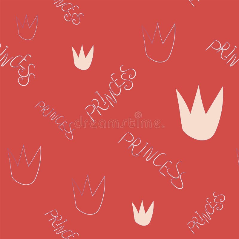 Pattern of Inscriptions in English - Princess Stock Illustration ...