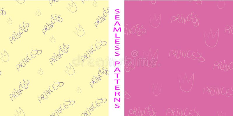 Pattern of Inscriptions in English - Princess Stock Illustration ...