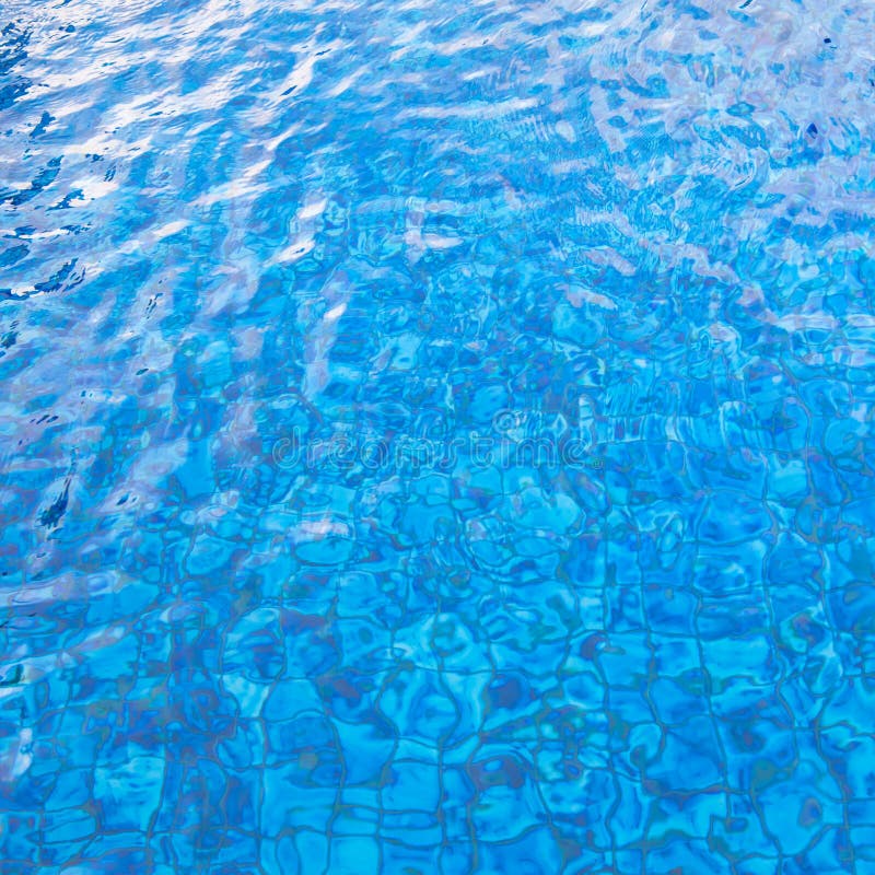 Blue Colored Pool Pattern with Bright and Dark Parts and Sun ...