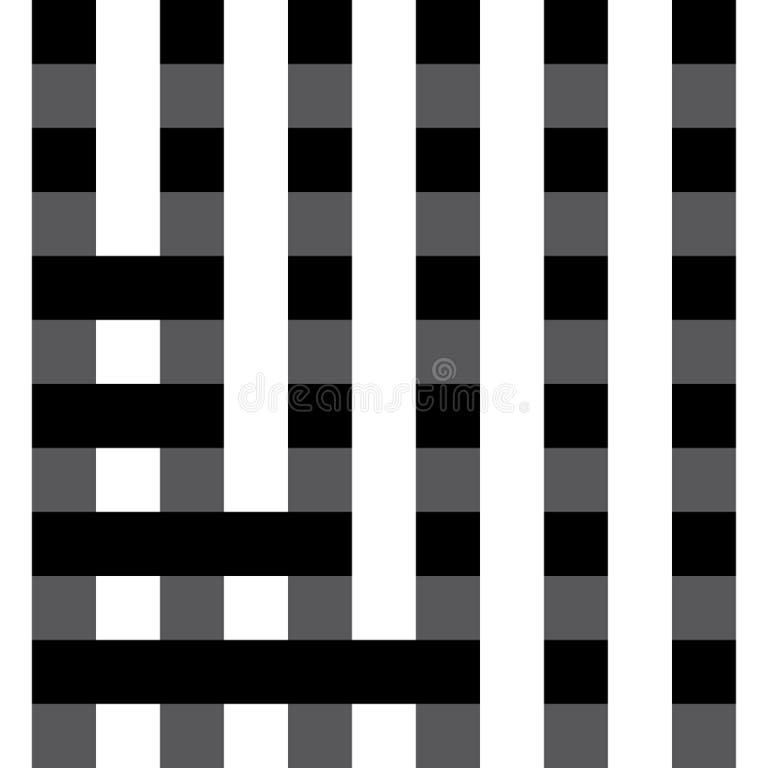Pattern with Interlacing Black and White Segments, Modern Stylish Image ...