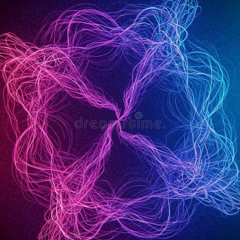 Pattern of Intertwining Neon Lines Form a Complex Geometric Shape ...