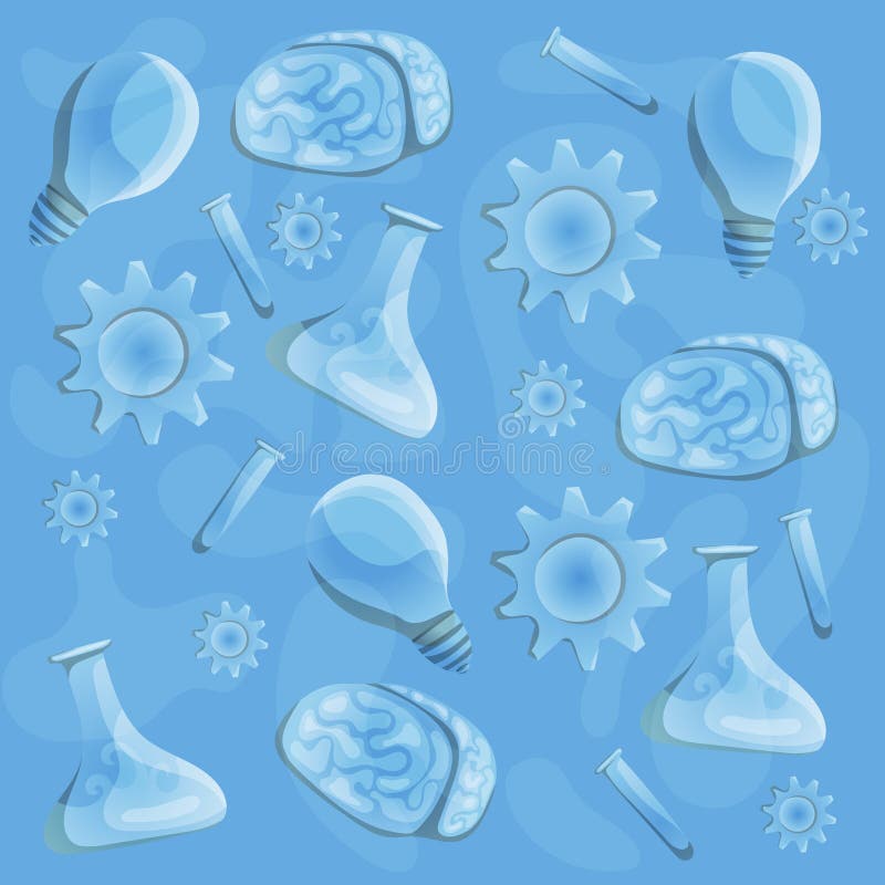 Seamless Pattern of Abstract Inventions and Science. Stock Vector ...