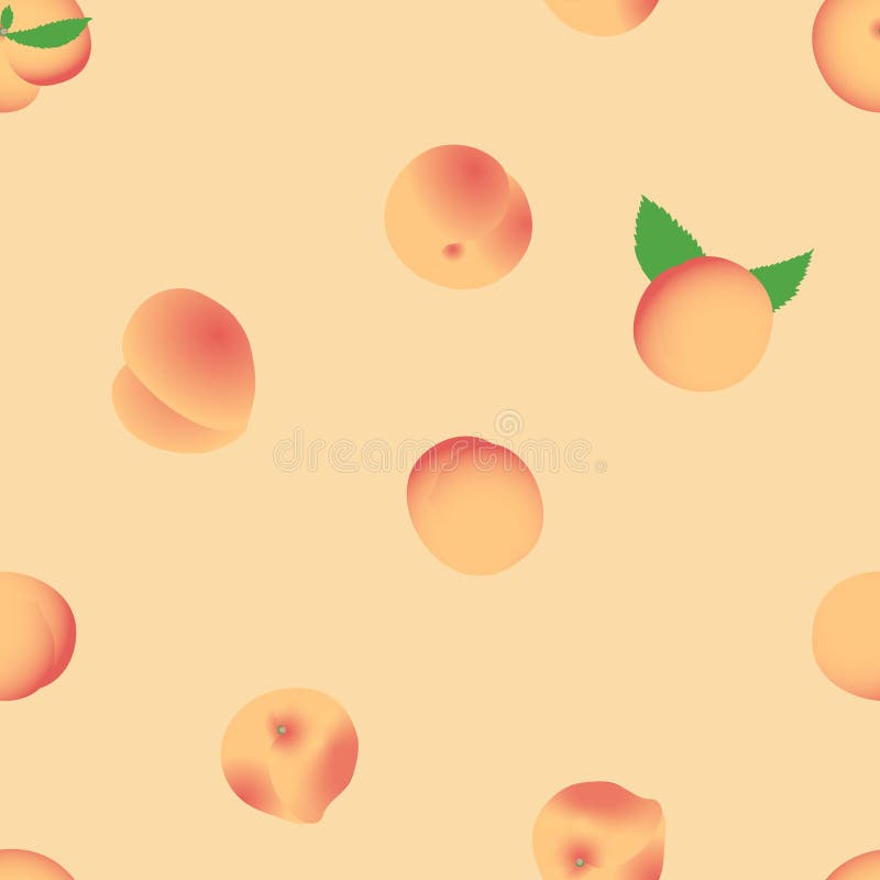 Pattern with Juicy Peaches in a Gradient on a Pink Background Stock ...