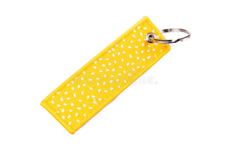 Pattern Key Chain Fabric Materials Yellow in White Isolated Background ...