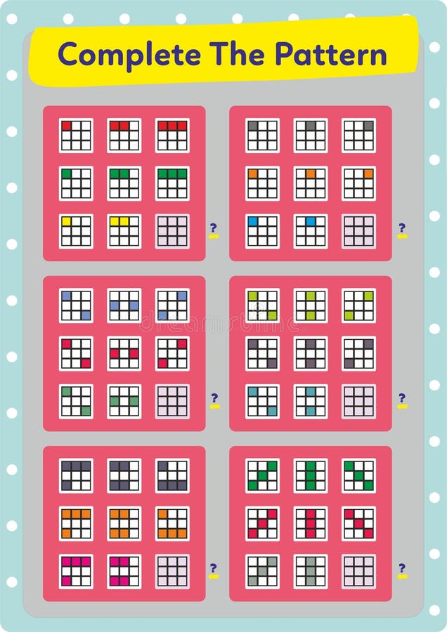 This Worksheet is a Pattern Completion Activity. Correct Ordering of ...