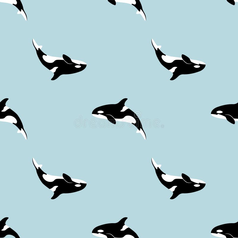 Orca in Water Color Pattern. Vector Illustration Stock Vector ...