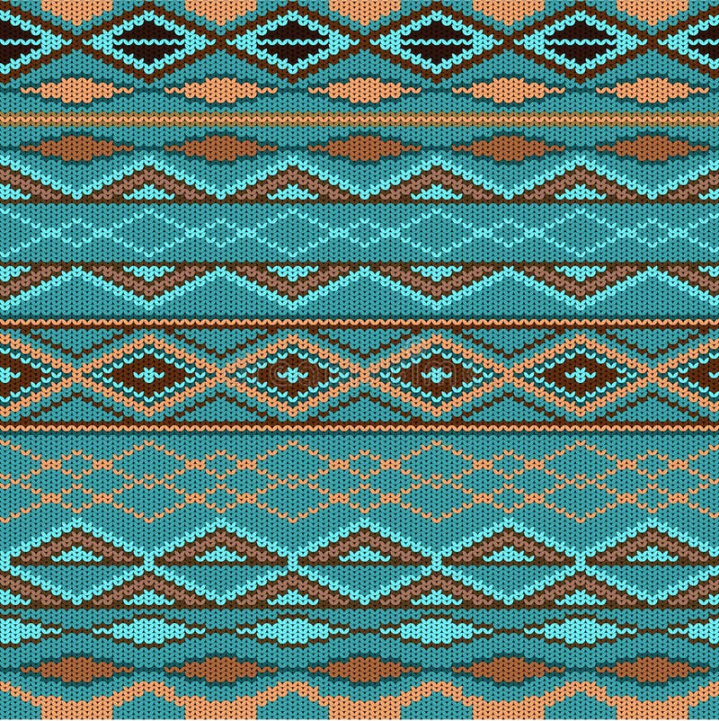 Traditional Tribal Aztec Seamless Pattern on the Wool Knitted Texture Stock Vector ...