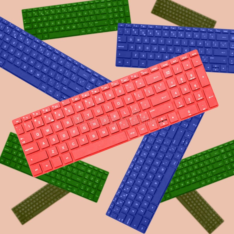 A Pattern of a Large Number of Multi-colored Keyboards. Stock Photo ...