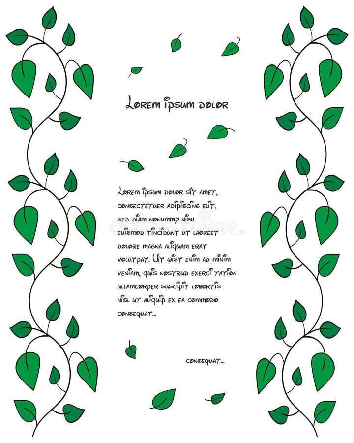 Pattern Leaflet with Branches and Green Leaves Stock Vector ...