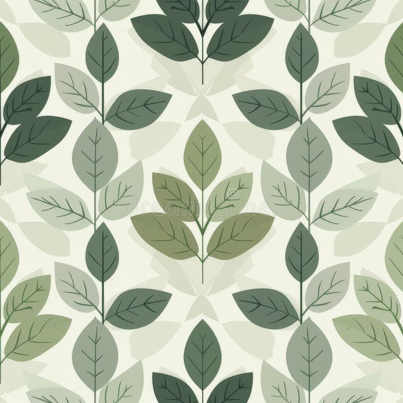 Pattern of Leaves on White Background Stock Illustration - Illustration ...