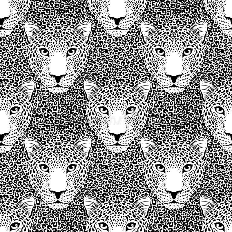Leopard Head with Bitmap Effect Stock Vector - Illustration of nature ...