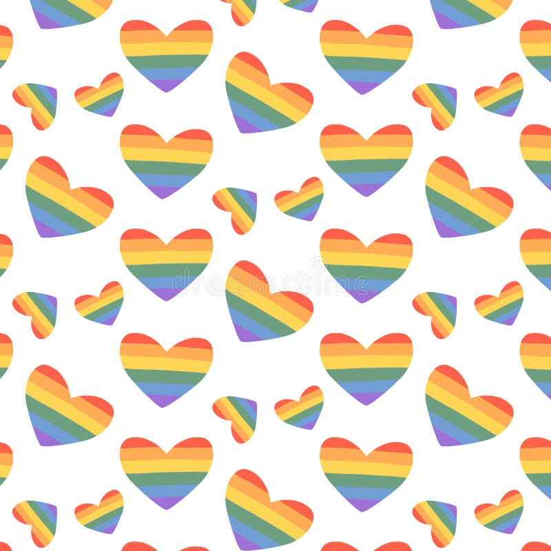 Pattern with Lgbt Heart. Seamless Hand-drawn Lgbt Pattern Stock Vector ...