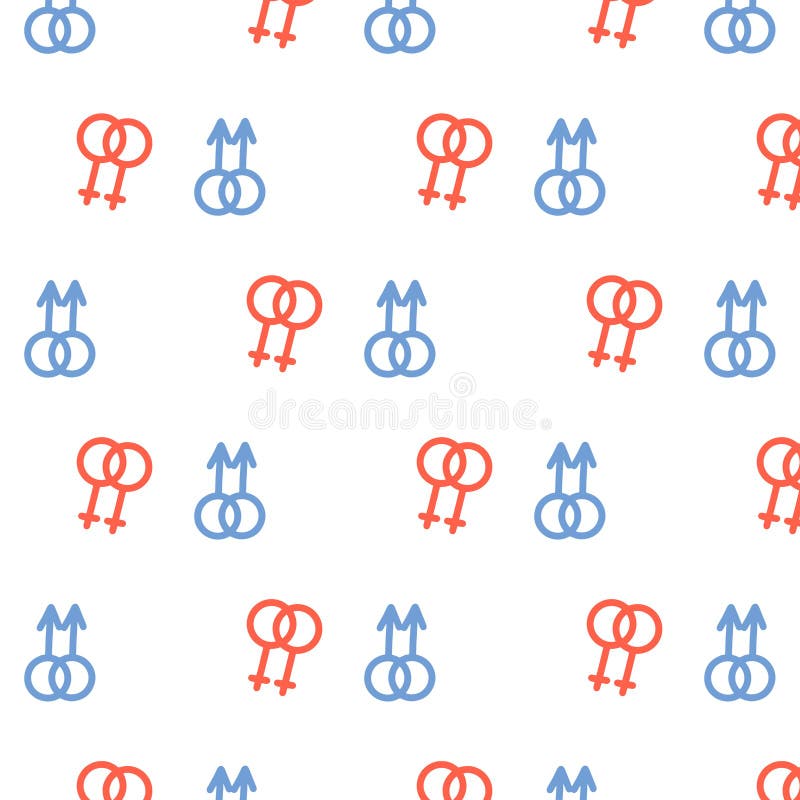 Pattern with Lgbt. Seamless Hand-drawn Pattern with Gender Icons Stock ...