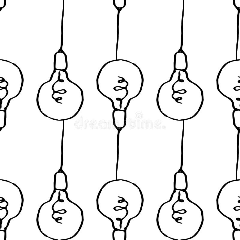 A Pattern from a Light Bulb. Vector Seamless Pattern of a Round Light ...