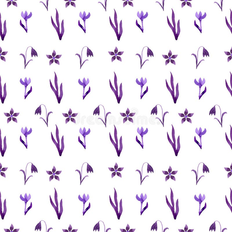 Pattern Lilac Flowers on a White Background Stock Illustration ...