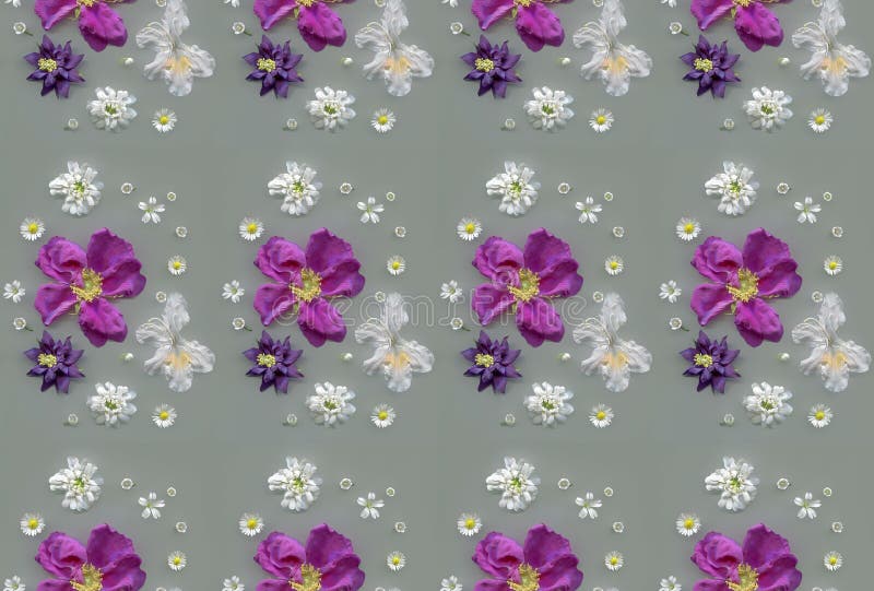 Pattern - Lilac and White Spring Flowers Stock Illustration ...