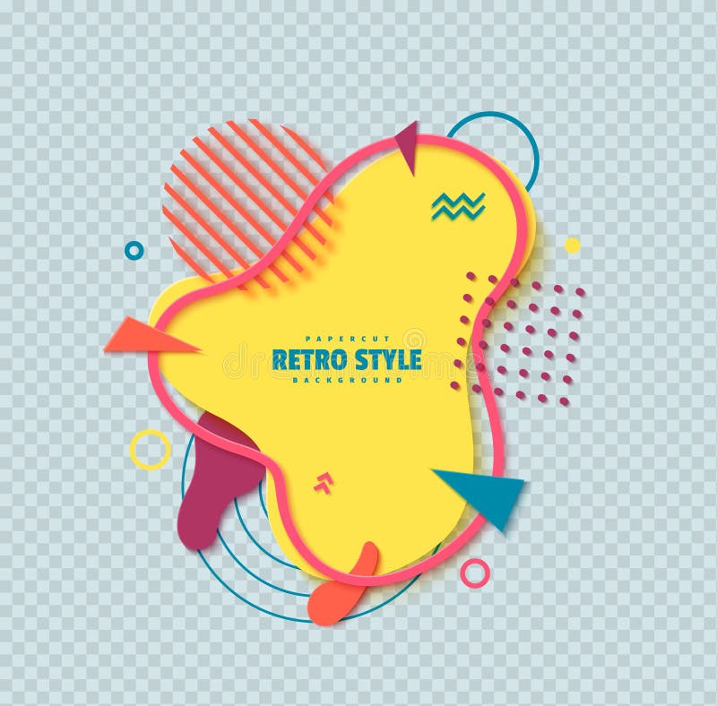 Pattern of Liquid Geometric Shapes in Cut Paper Style. Creative Flyer ...