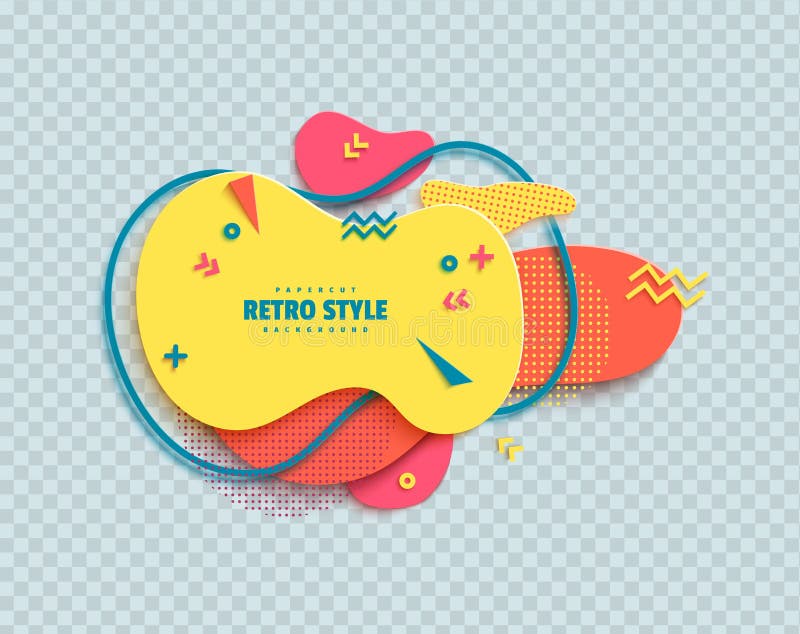 Pattern of Liquid Geometric Shapes in Cut Paper Style. Creative Flyer ...