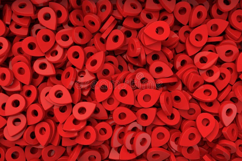 Pattern with Location Symbols. Red Map Pointer Pin Stock Illustration ...