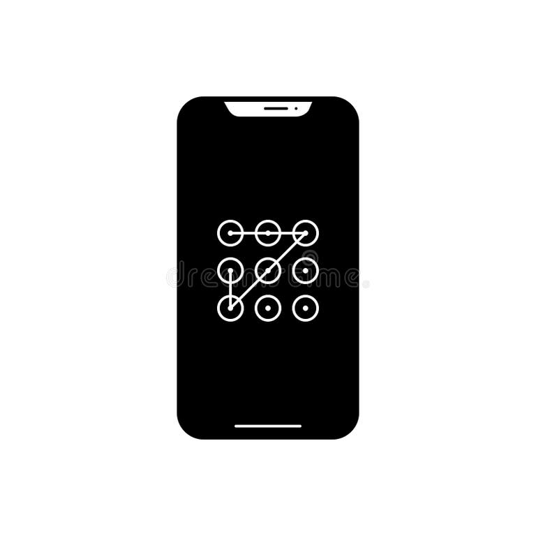 Black Solid Icon for Pattern Lock, Swipe and Smartphone Stock ...