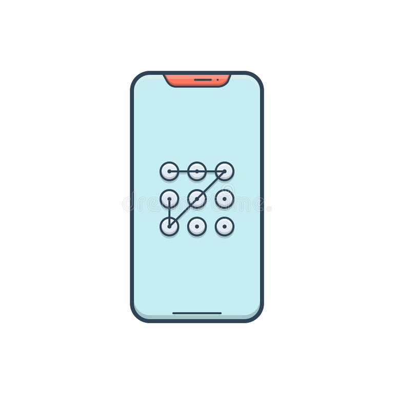 Color Illustration Icon for Pattern Lock, Swipe and Unlock Stock ...
