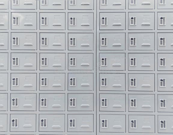 A Pattern of Locker Box Tier Cabinet Stock Image - Image of silver ...