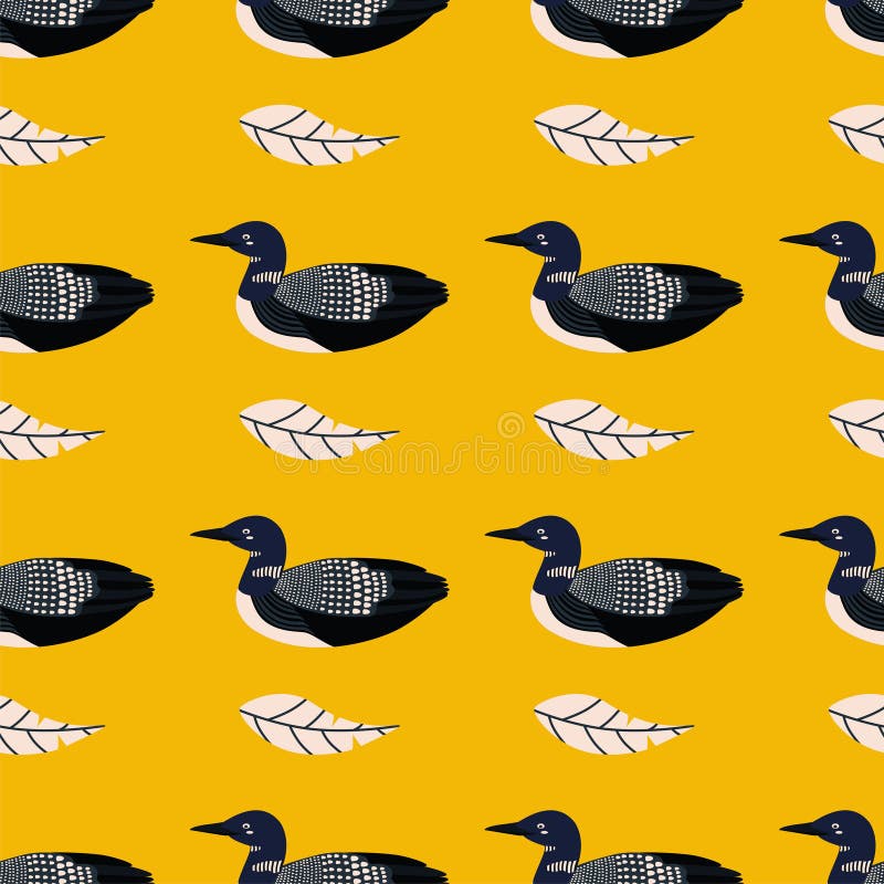 Pattern with loon bird stock vector. Illustration of design - 279124605