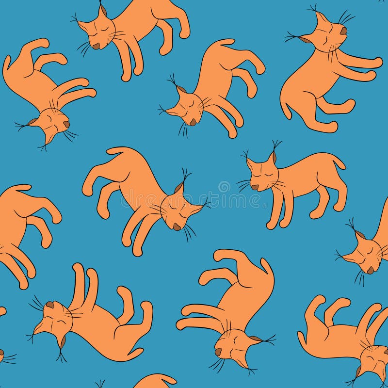 Pattern with lynx animals. stock vector. Illustration of isolated ...