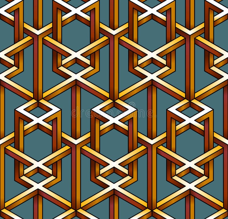 Pattern Made of Absurdly Joined Wire Cubes. Stock Vector - Illustration ...