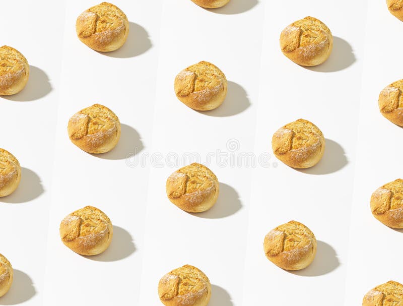 Pattern Made with Crusty Round Bread Rolls, Known As Kaiser or Vienna ...