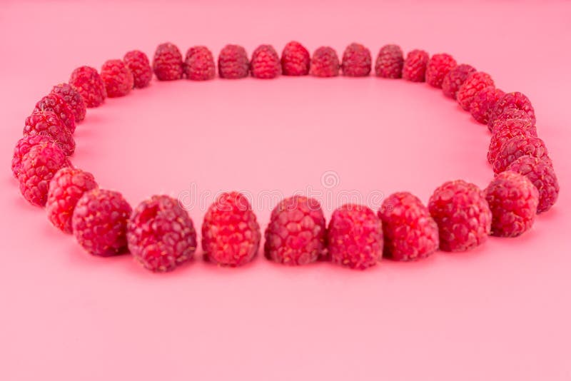 Pattern Made from Fresh Raspberries in the Shape of a Circle, View from ...