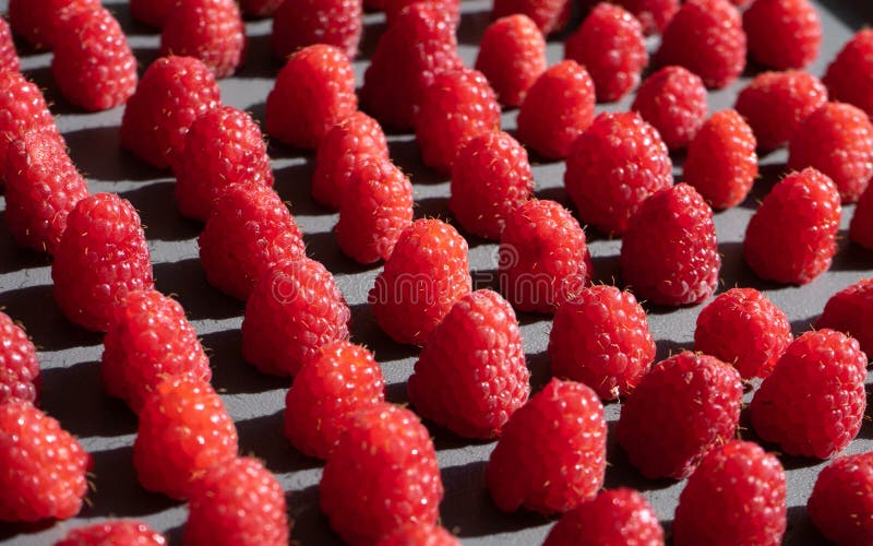 Pattern Made of Fresh Raspberry. Fresh Fruits. Flat Lay, Top View ...