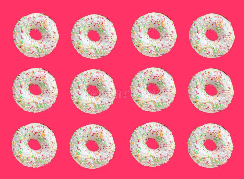 Pattern Made of Ring Donuts Stock Illustration - Illustration of glaze ...
