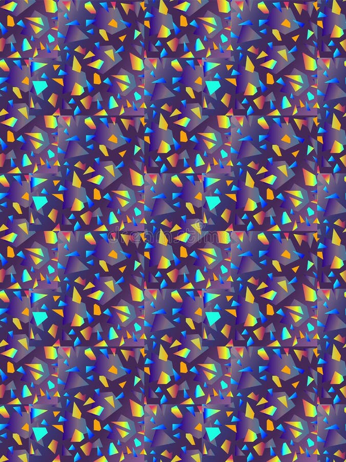 Pattern Made of Triangles with Rainbow Effect, Beautiful Vector Cristal ...