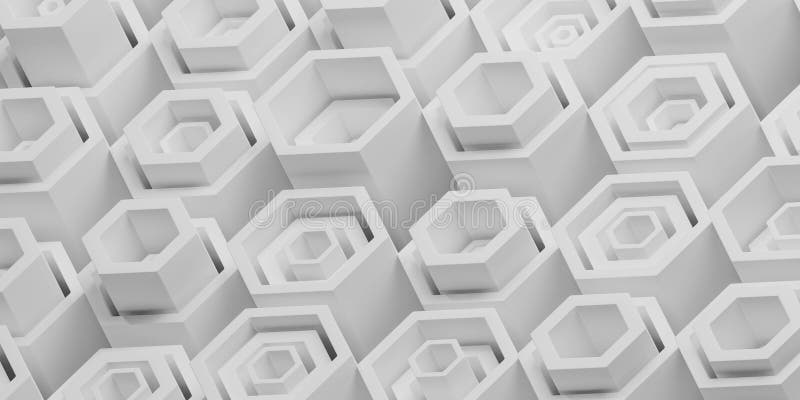 White Cube Pattern on a Textured Background 3d Render Illustration ...