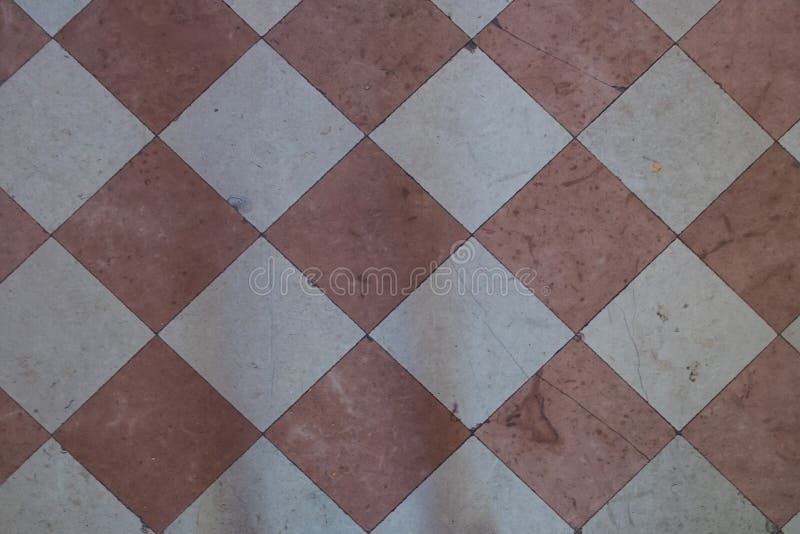 Pattern Made of White and Red Square Tiles of Ancient Ceramics Stock ...