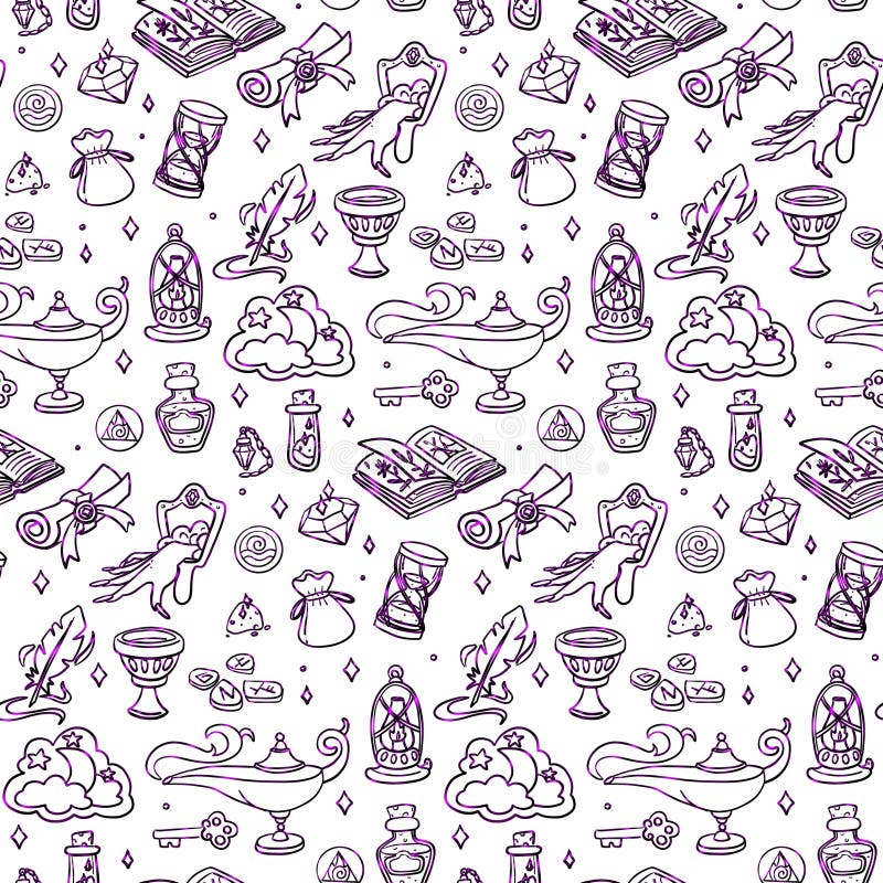 Seamless Magical Fantasy Pattern Stock Illustrations – 7,609 Seamless ...