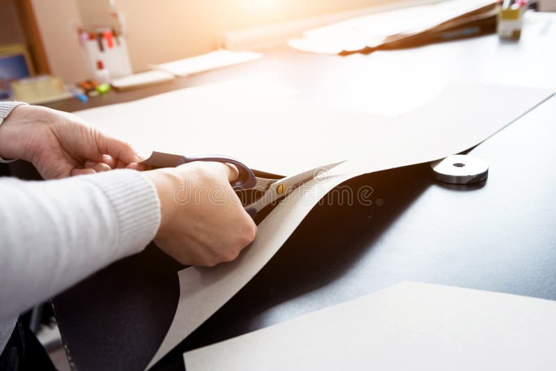 Pattern Making Process. Fabric Industry Production Line. Textile ...