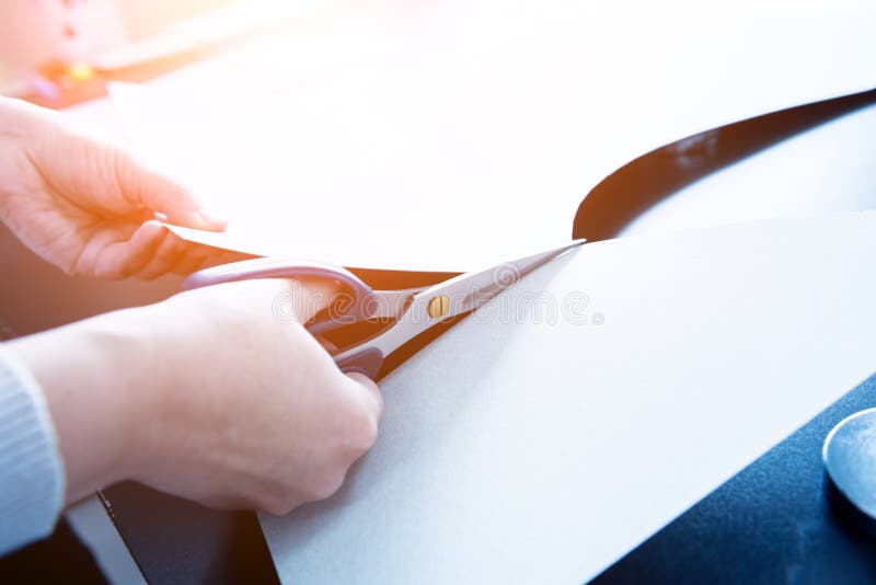 Pattern Making Process. Fabric Industry Production Line. Textile ...