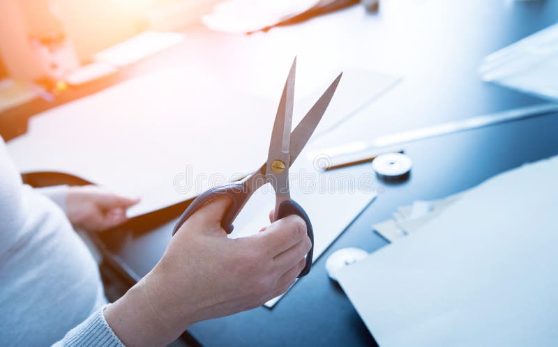 Pattern Making Process. Fabric Industry Production Line. Textile ...