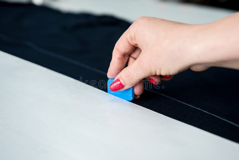 Pattern Making Process. Fabric Industry Production Line. Textile ...