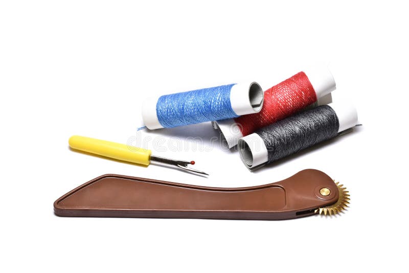 Pattern Making Tools with Tracing Wheel , Sewing Thread Stock Image ...