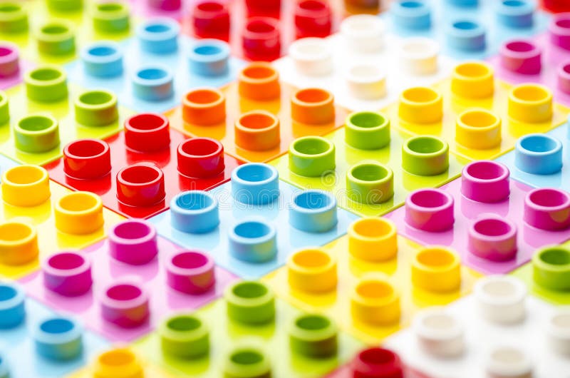 Pattern of Many Bright Colored Children`s Plastic Blocks Stock Photo ...