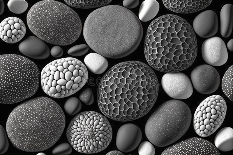 Pattern of Many Grey Stones. Generative AI Stock Illustration ...