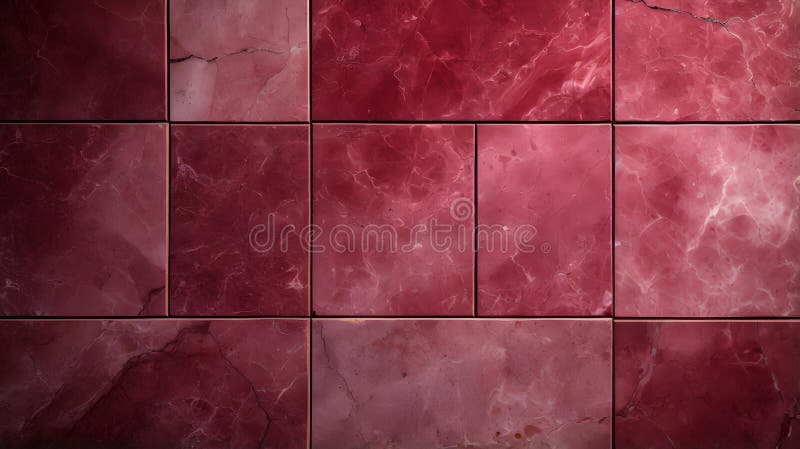 Pattern of Marble Tiles in Ruby Colors. Top View Stock Illustration ...